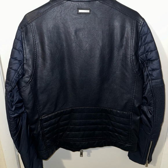 Armani Exchange | Jackets & Coats | Navy Blue Leather Jacket From ...